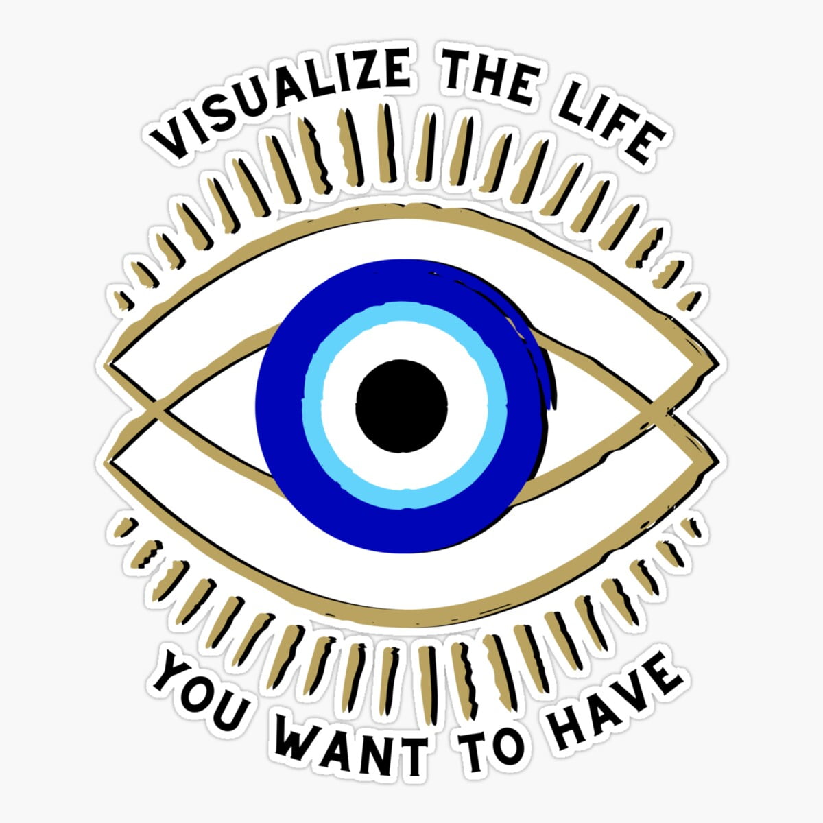 Maneki Visualize The Life You Want To Have Evil Eye Sticker, Phone ...