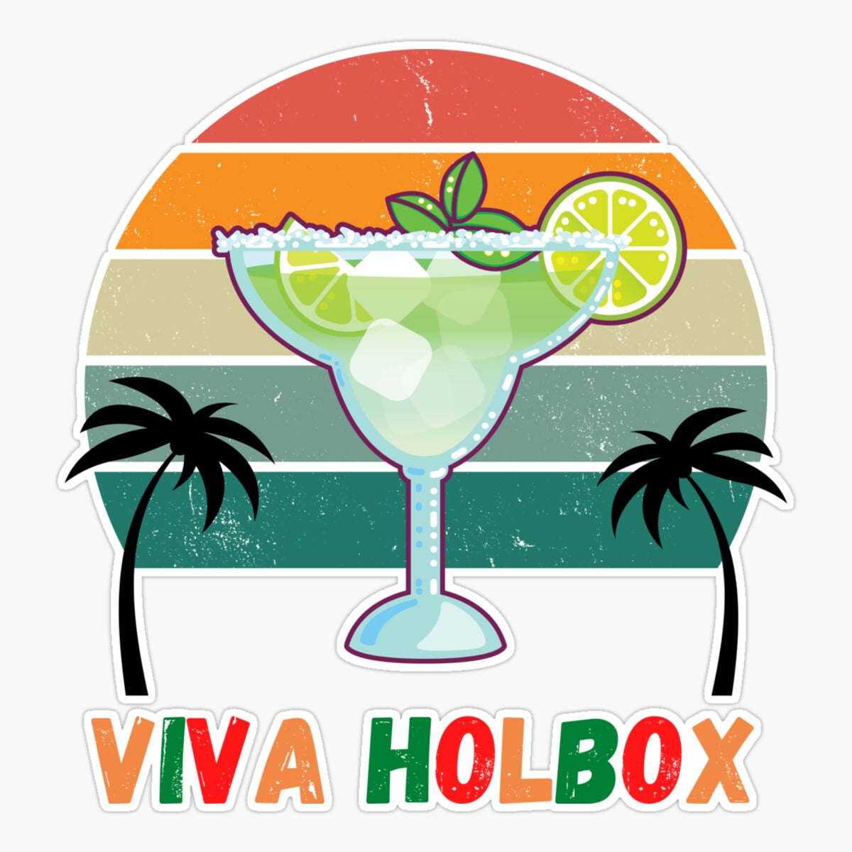 Maneki Viva Isla Holbox! Margaritas On The Beach At Sunset Sticker ...
