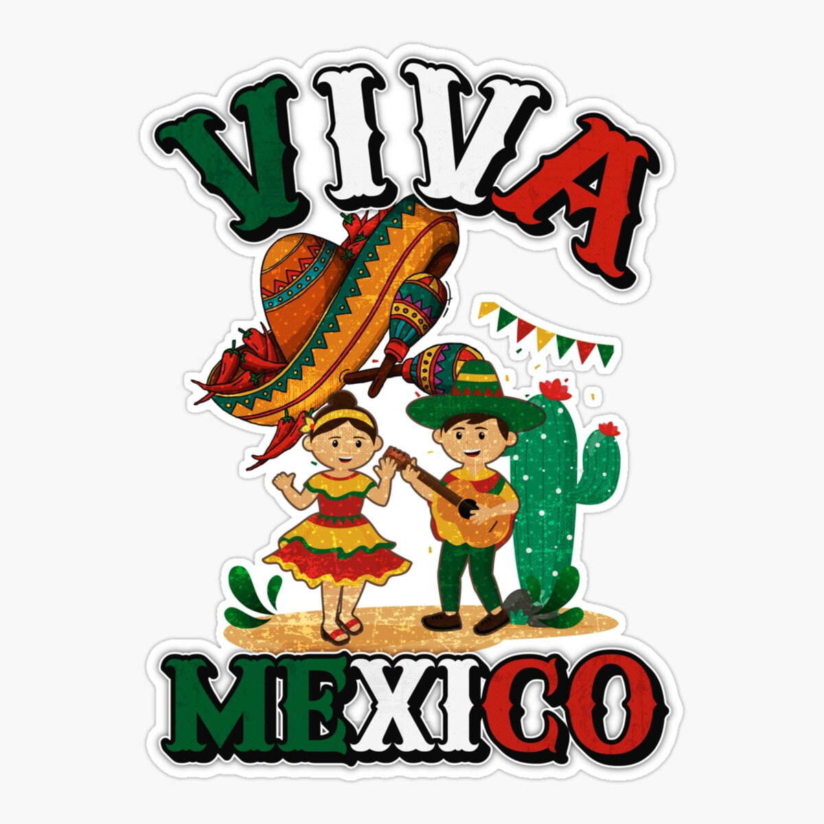 Maneki Viva Mexico Mexican Independence Day Boys Girls Sticker, Phone ...