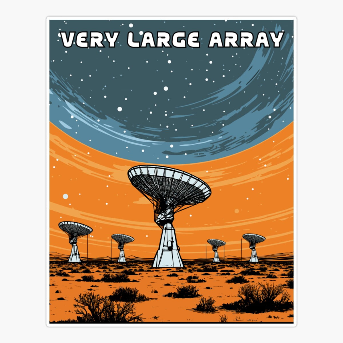 Maneki Vla - Very Large Array Radio Telescopes Sticker, Phone Decal ...