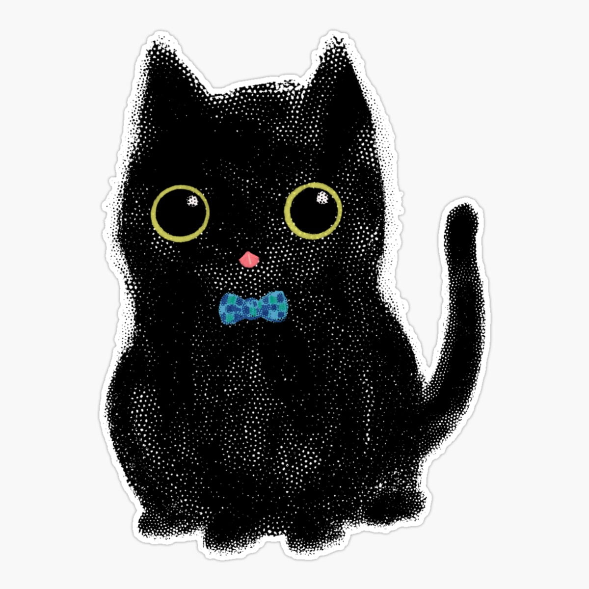 Maneki Void Cat Blep - Black Cat - Bow Tie Sticker, Phone Decal Water ...