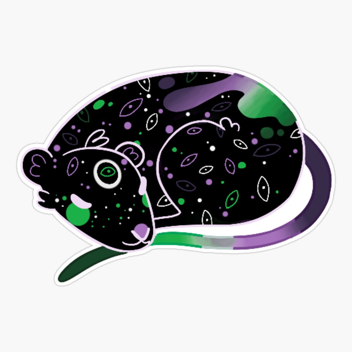 Maneki Voidpunk Pride Rat (2) Sticker, Phone Decal Water Bottle ...