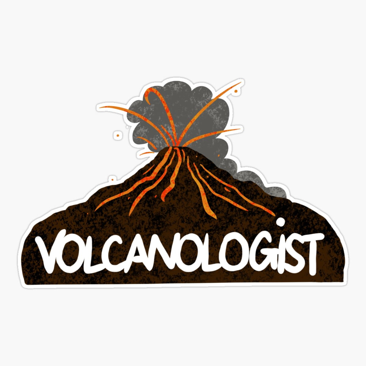 Maneki Volcanologist Volcano Logo Sticker, Phone Decal Water Bottle ...