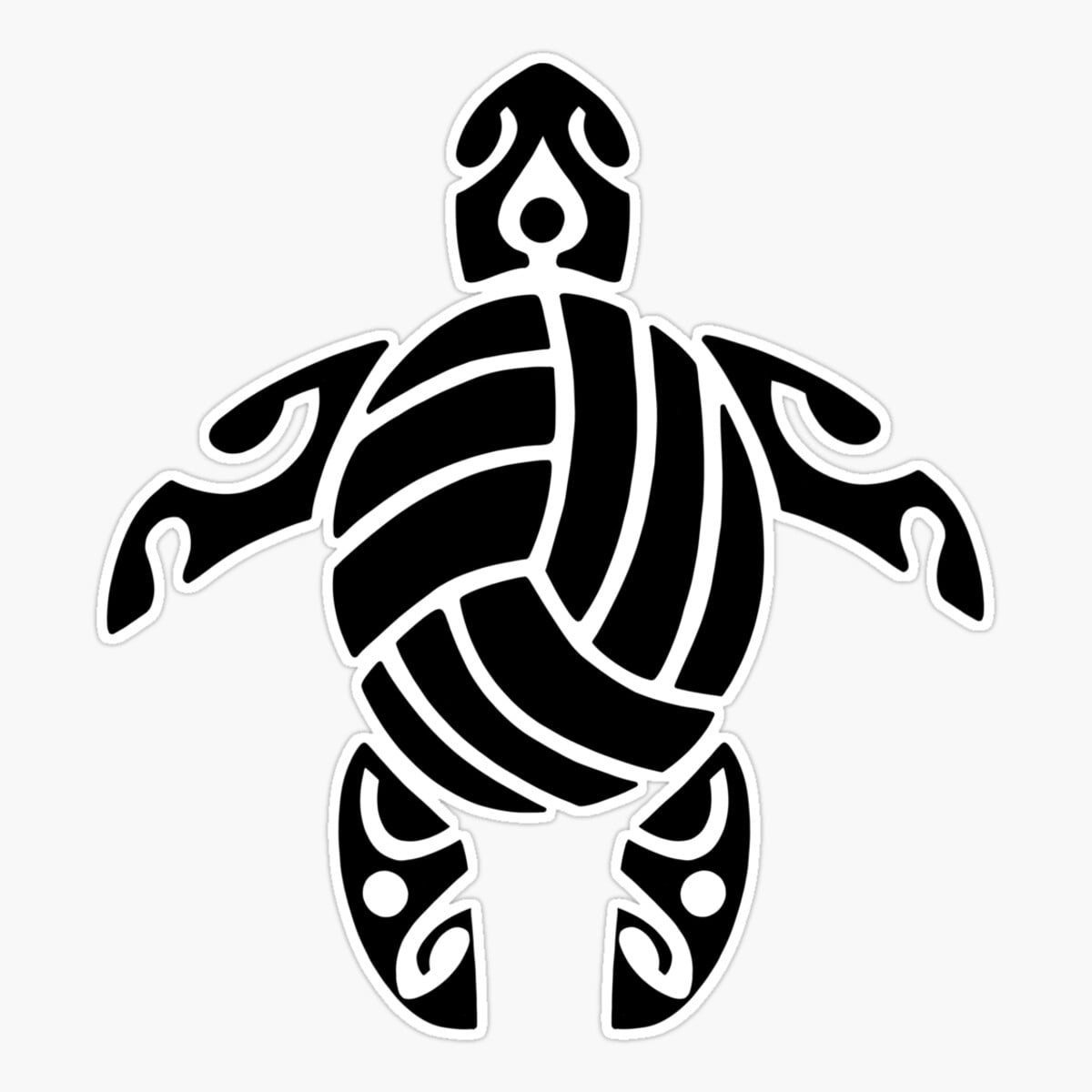 Maneki Volleyball Honu (Turtle) Sticker, Phone Decal Water Bottle ...