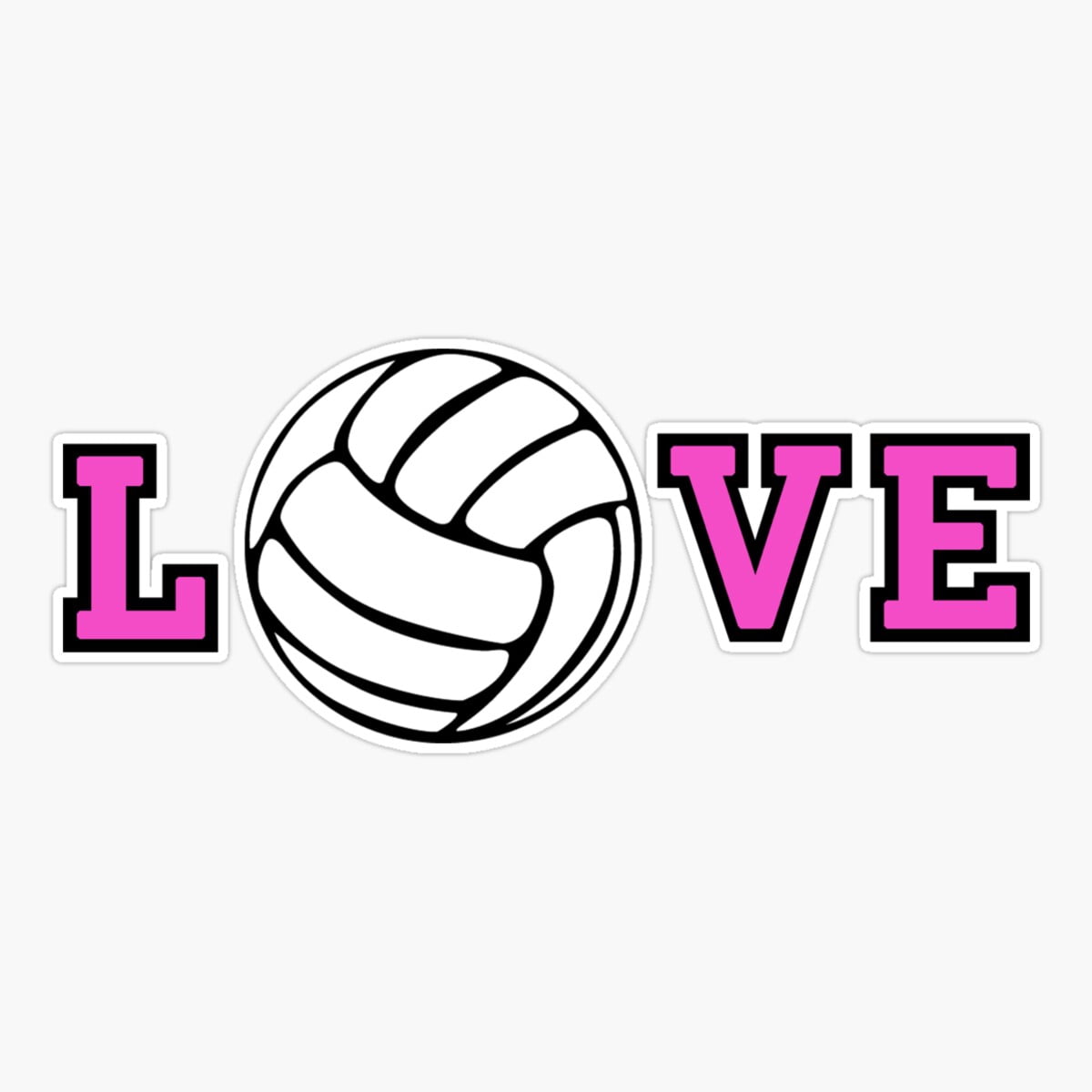 Maneki Volleyball Love Sticker, Phone Decal Water Bottle Stickers Car ...