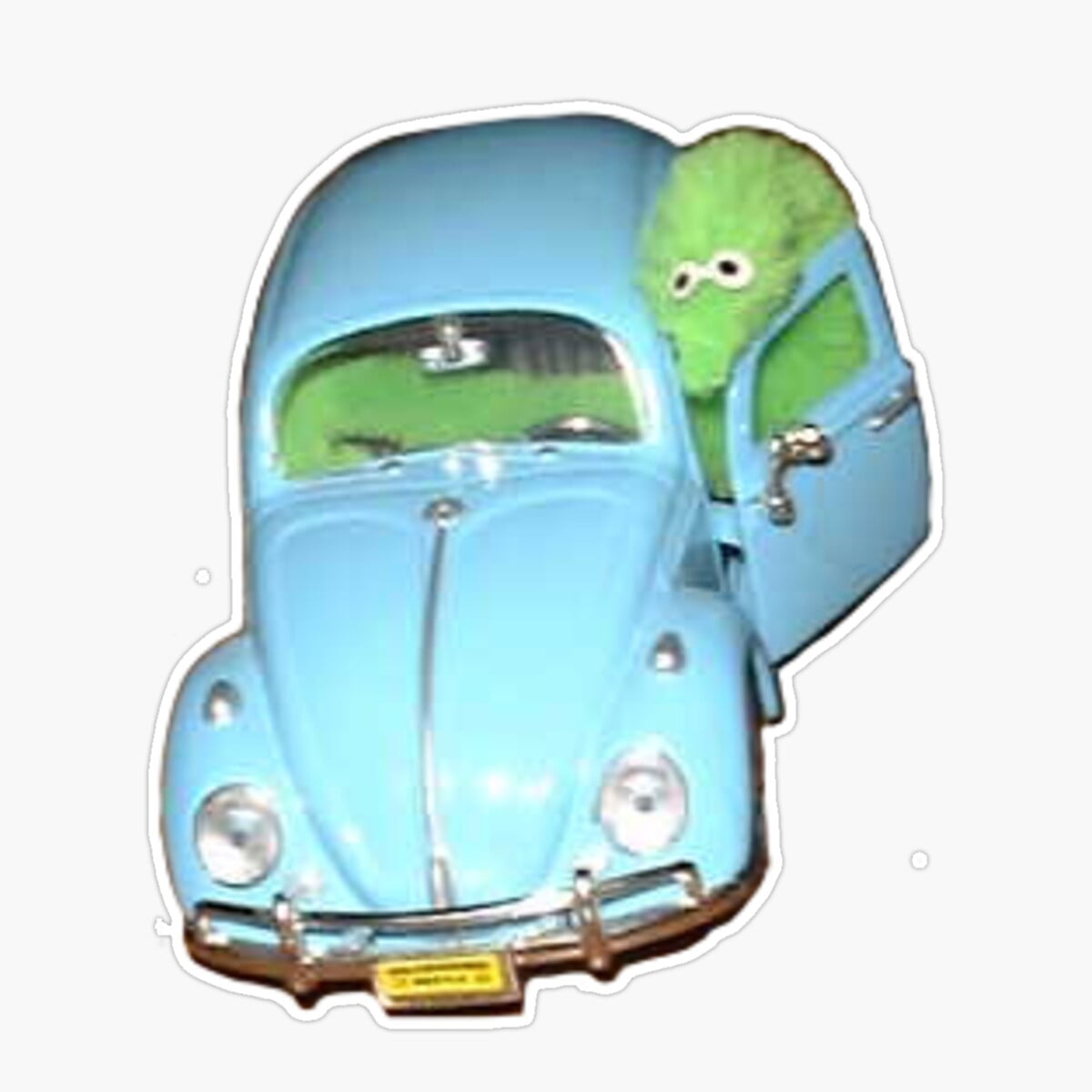 Maneki Vroom Vroom - Green Worm On A String In Car Sticker, Phone Decal ...