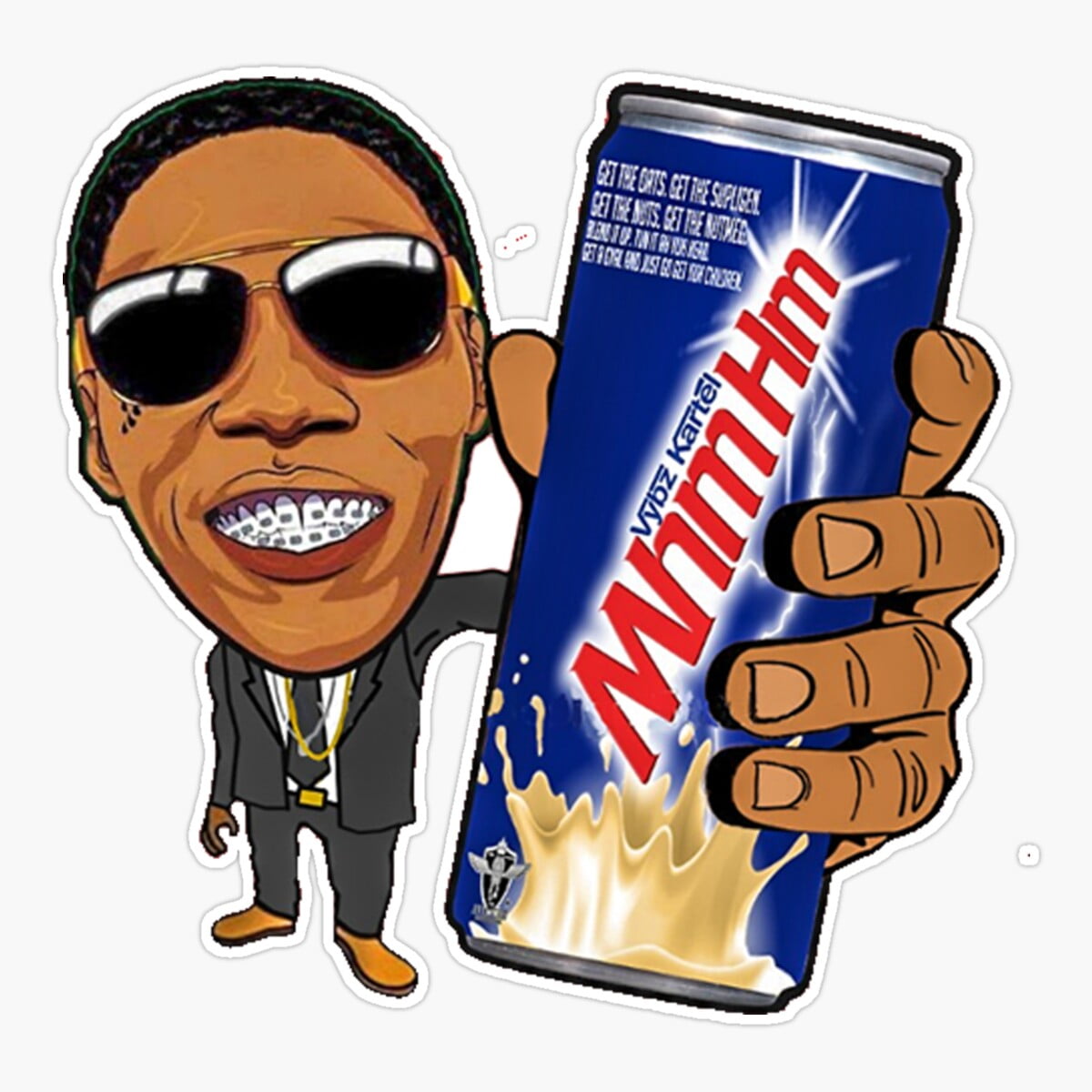 Maneki Vybz Kartel Mmmhmm Drink It Up Er, Phone Decal Water Bottle ...