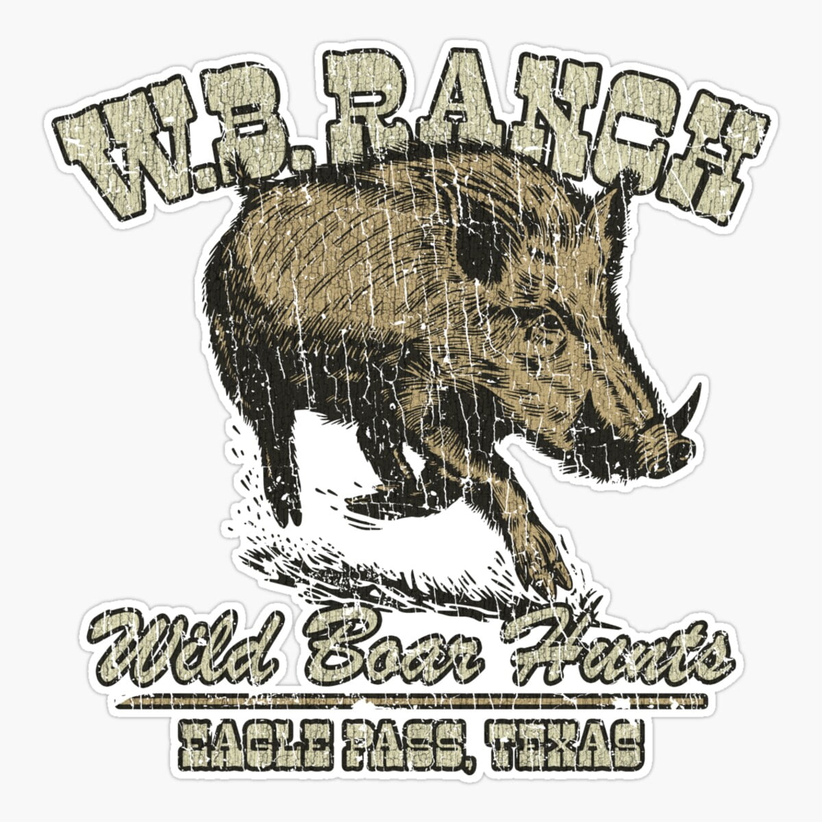 Maneki W.B. Ranch Wild Boar Hunts 1982 Er, Phone Decal Water Bottle ...
