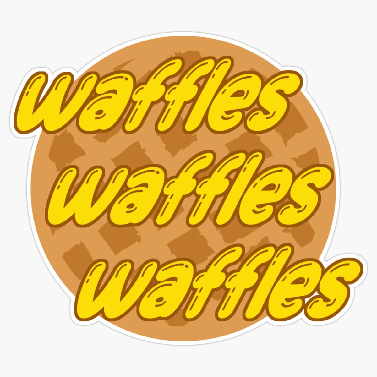 Maneki Waffles Waffles Waffles Belgian Waffle Day Er, Phone Decal Water ...