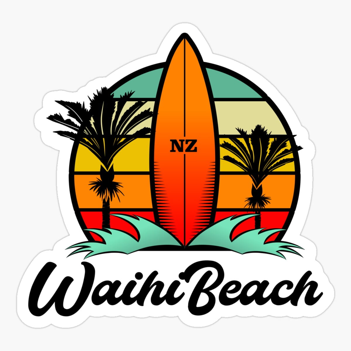 Maneki Waihi Beach, Bay Of Plenty, New Zealand Sticker, Phone Decal ...