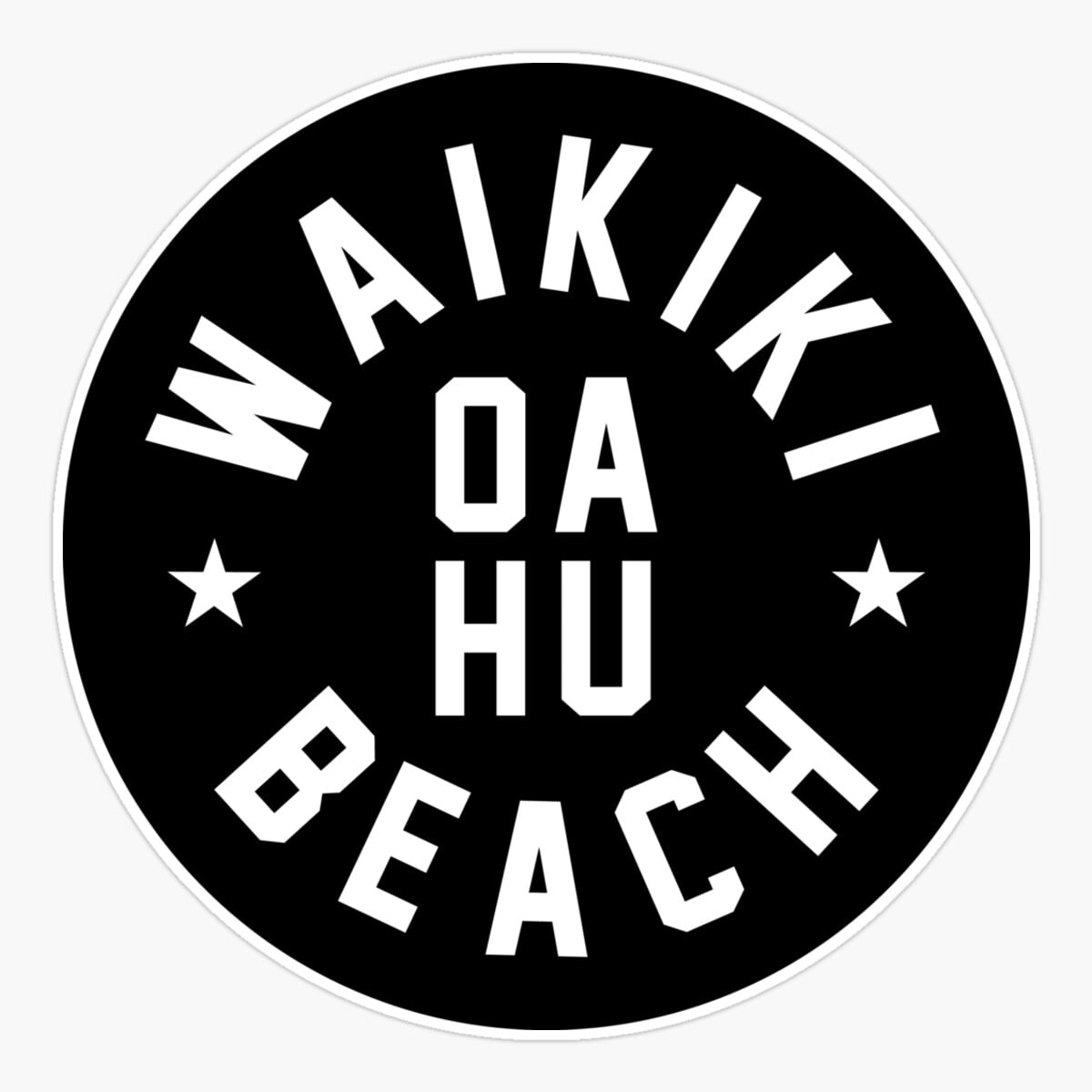 Maneki Waikiki Beach - Honolulu - Oahu - Hawaii Sticker, Phone Decal ...