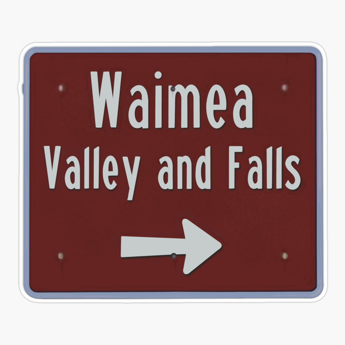 Maneki Waimea Falls Park Valley Oahu Hawaii Sign Sticker, Phone Decal ...