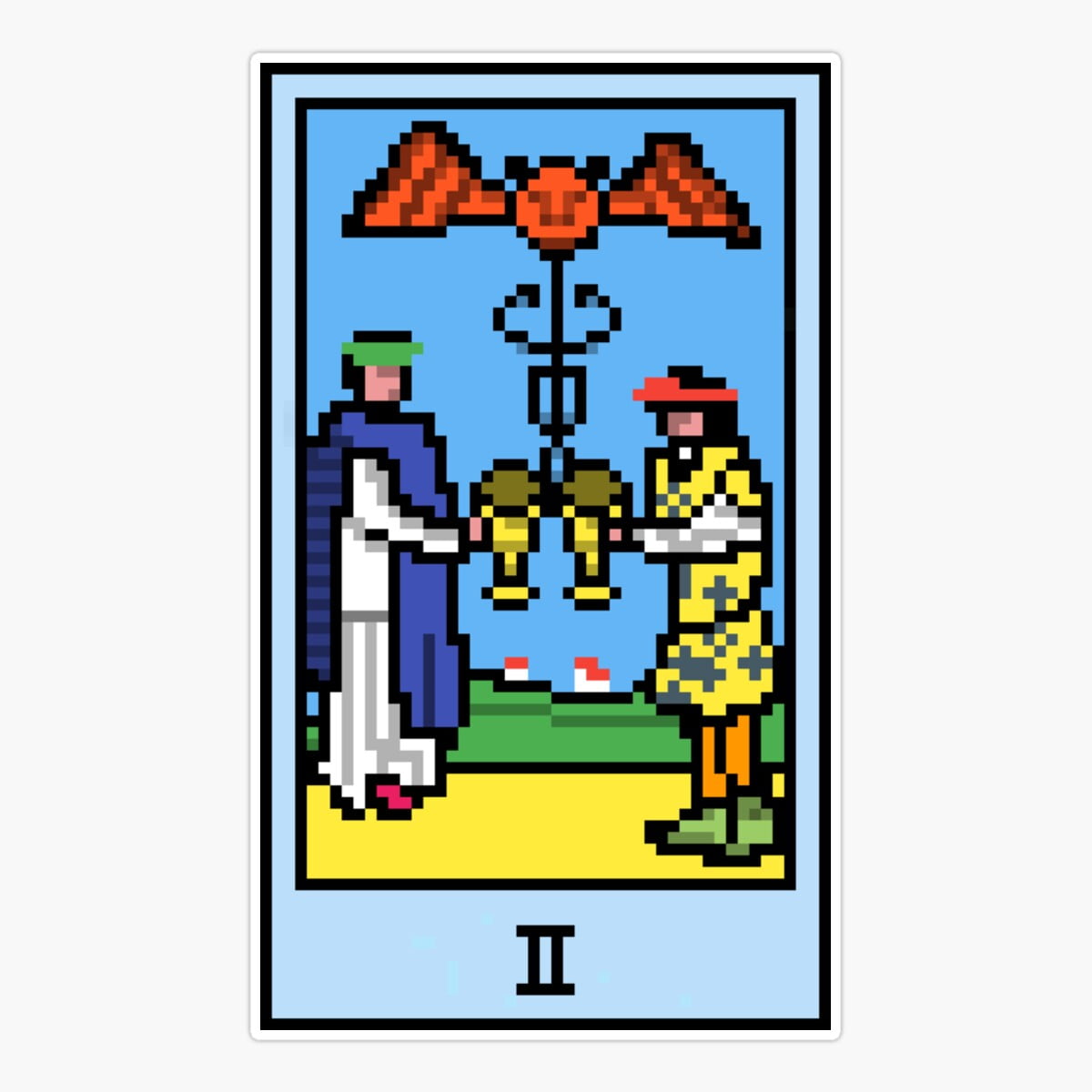 Maneki Wait, Is This Pixel Art Tarot? Green - Minor Arcana 'Two O Cups ...