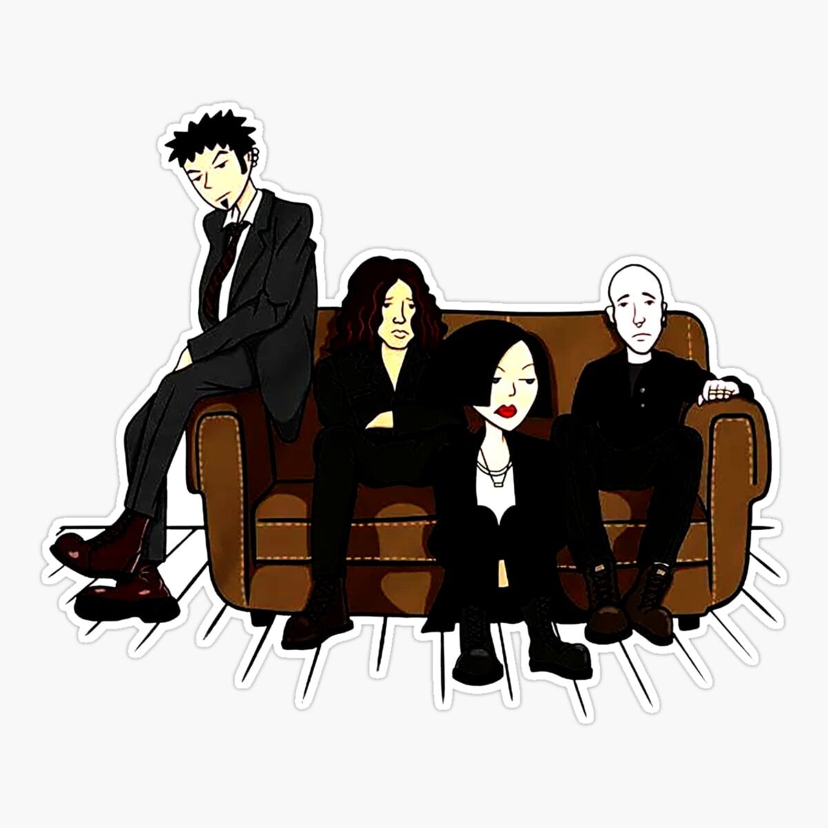 Maneki Waiting On The Couch Sticker, Phone Decal Water Bottle Stickers ...