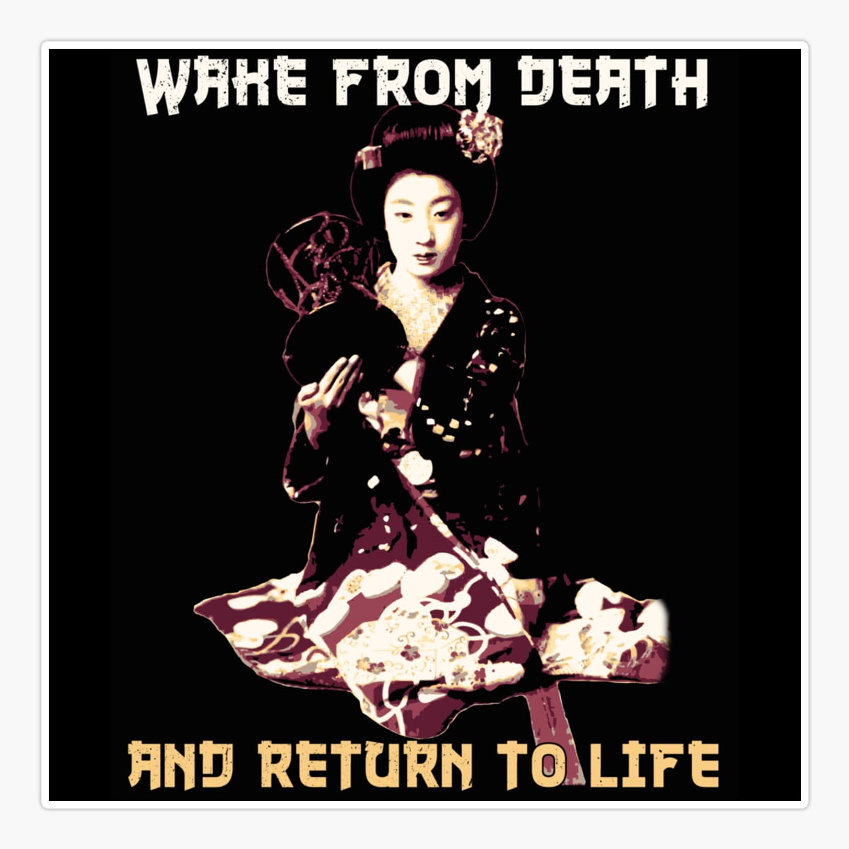 Maneki Wake From Death And Return To Life, Japanese Proverb, Vintage ...