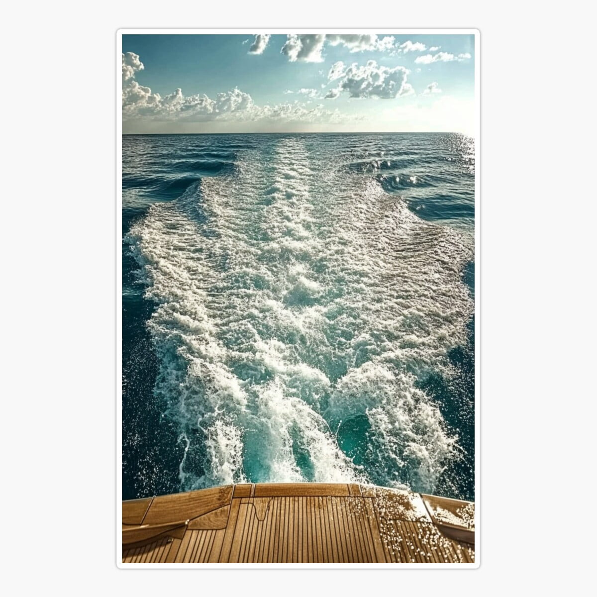 Maneki Wake Up! Yacht Wake In The Ocean Sticker, Phone Decal Water ...