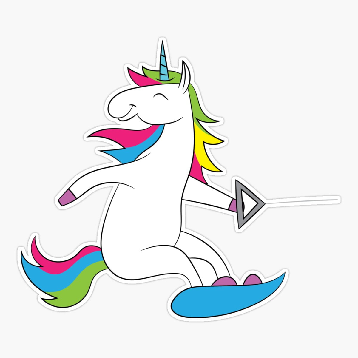 Maneki Wakeboard - Unicorn On Wakeboard Sticker, Phone Decal Water ...