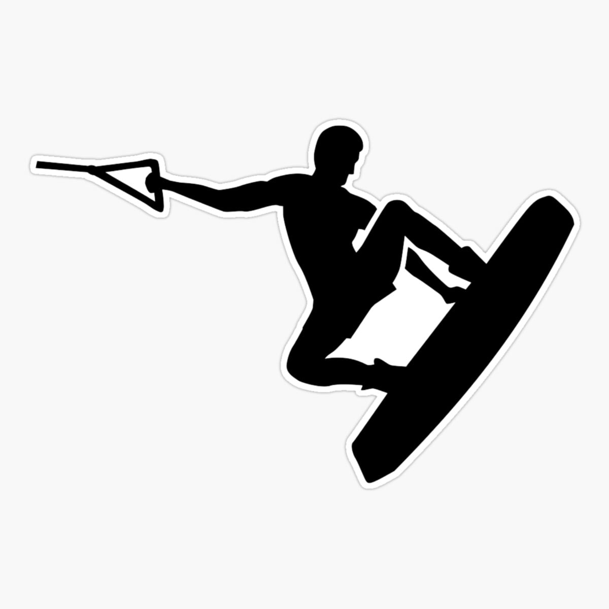 Maneki Wakeboarder Sticker, Phone Decal Water Bottle Stickers Car ...