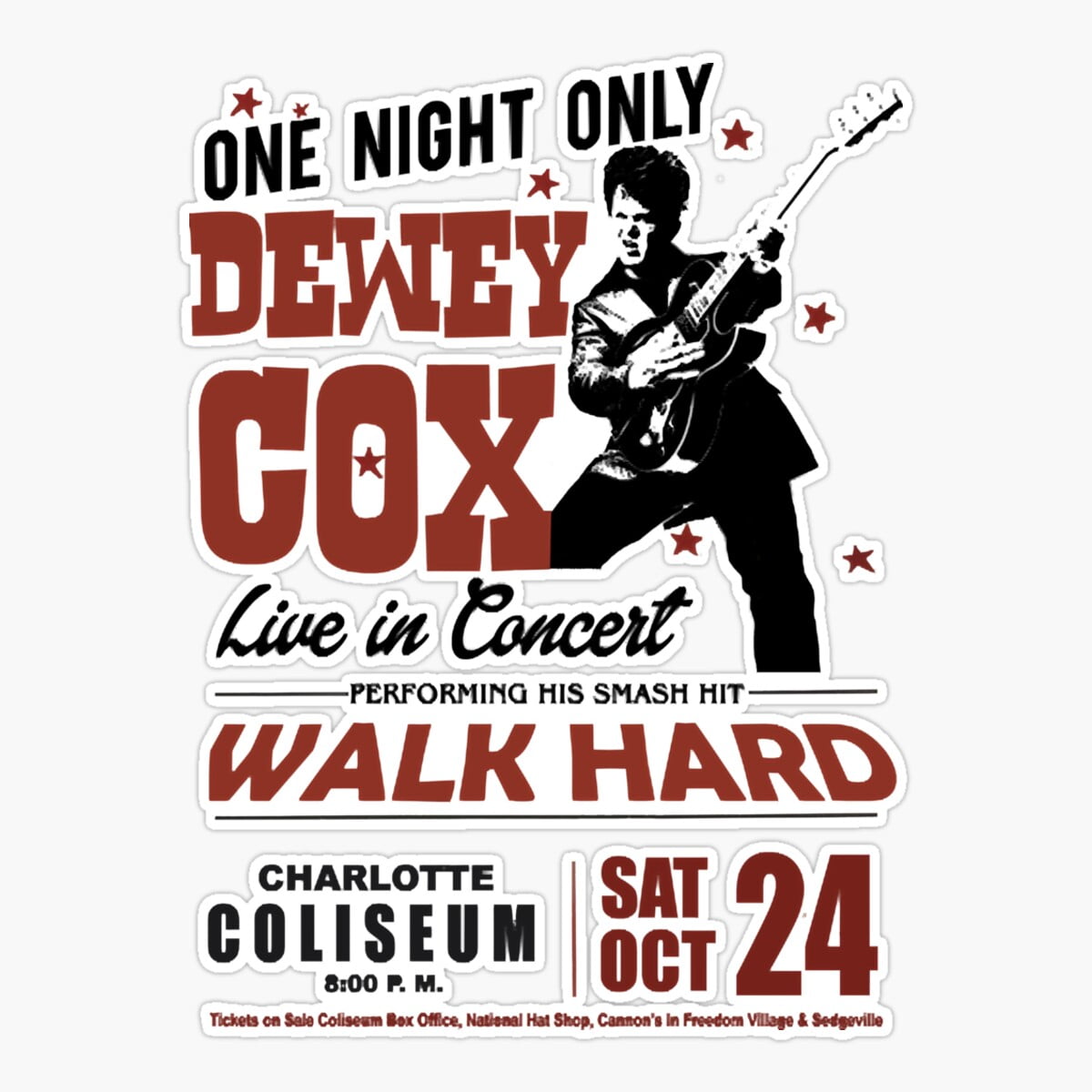 Maneki Walk Hard Dewey Cox Sticker, Phone Decal Water Bottle Stickers ...