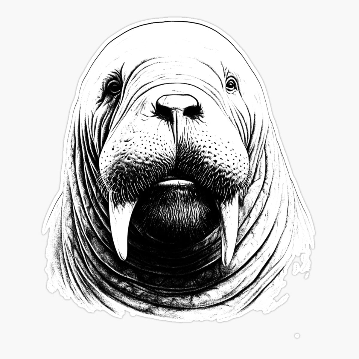 Maneki Walrus Sticker T-Shirt Art Sticker, Phone Decal Water Bottle ...