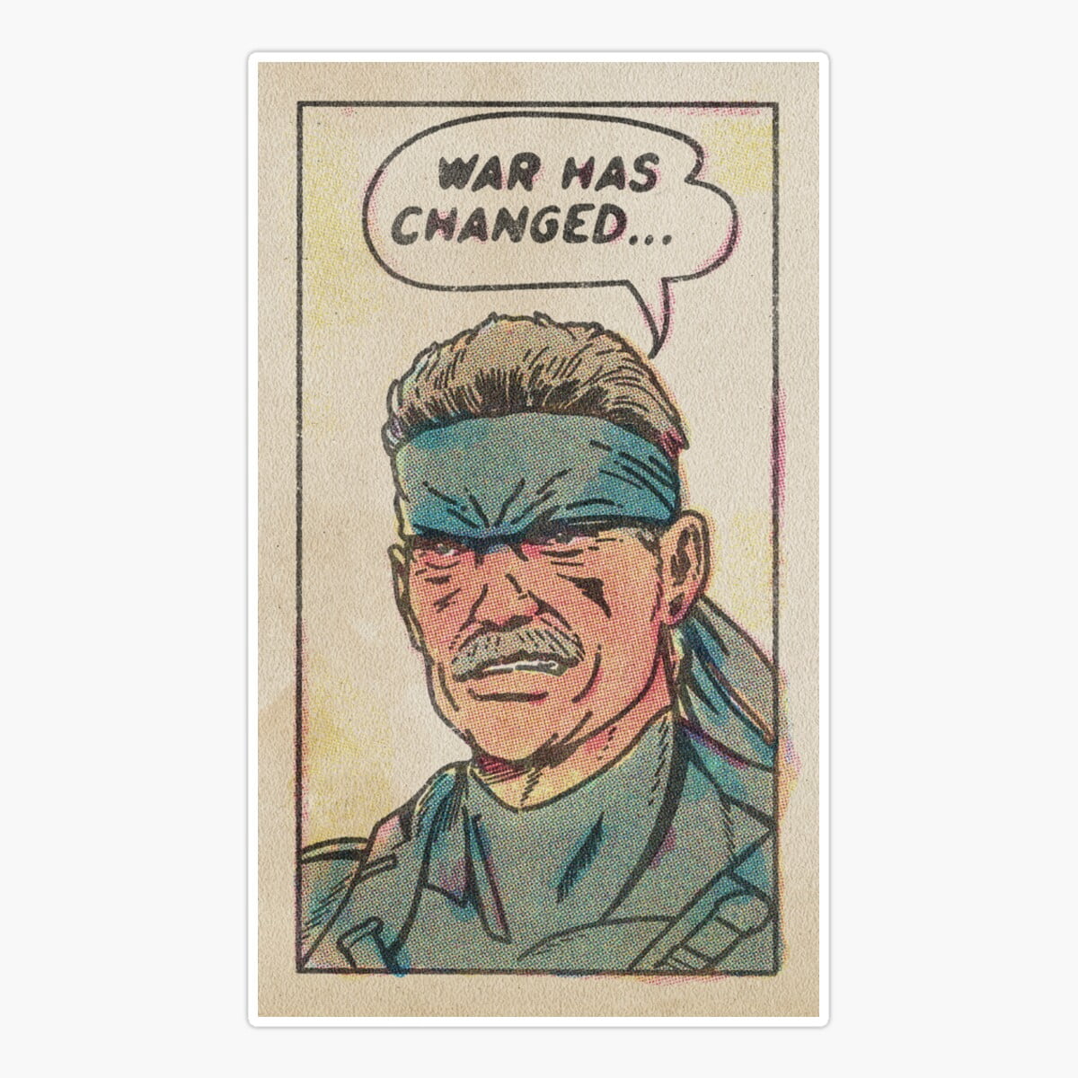 Maneki War Has Changed Old Snake Comic Book Panel Fan Art Sticker ...
