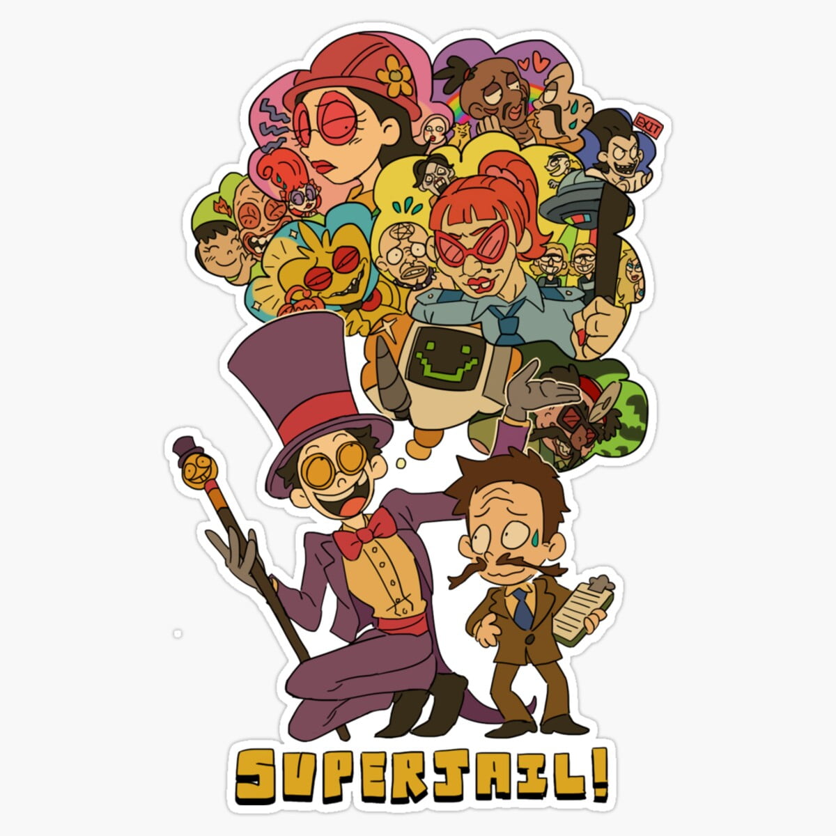 Maneki Warden Superjail Tshirt - Superjail Er Er, Phone Decal Water ...