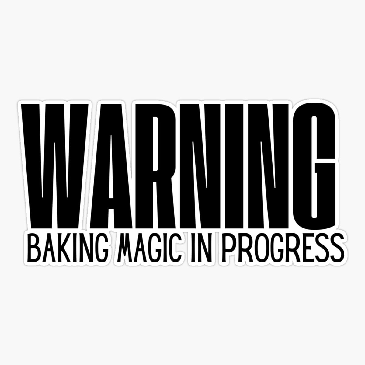 Maneki Warning:Baking Magic In Progress Sticker, Phone Decal Water ...