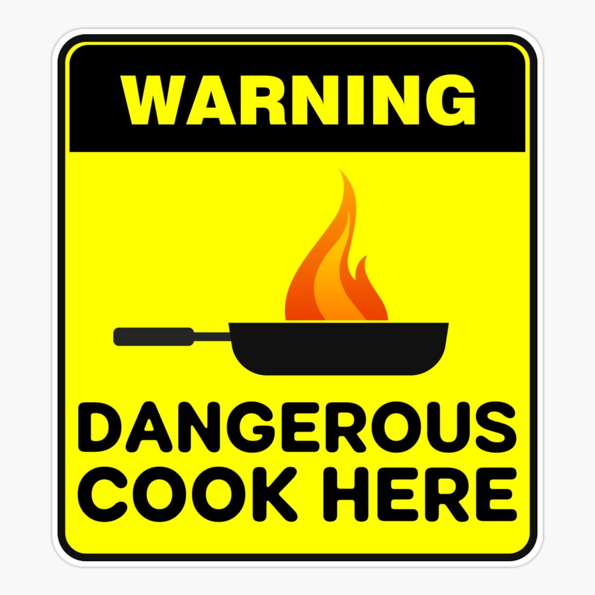 Maneki Warning Dangerous Cook Here Sticker, Phone Decal Water Bottle ...