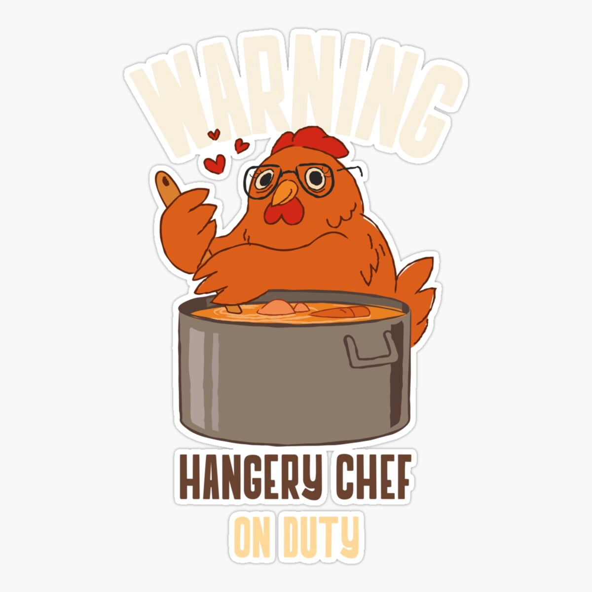 Maneki Warning Hangery Che On Duty Cooking Sticker, Phone Decal Water ...