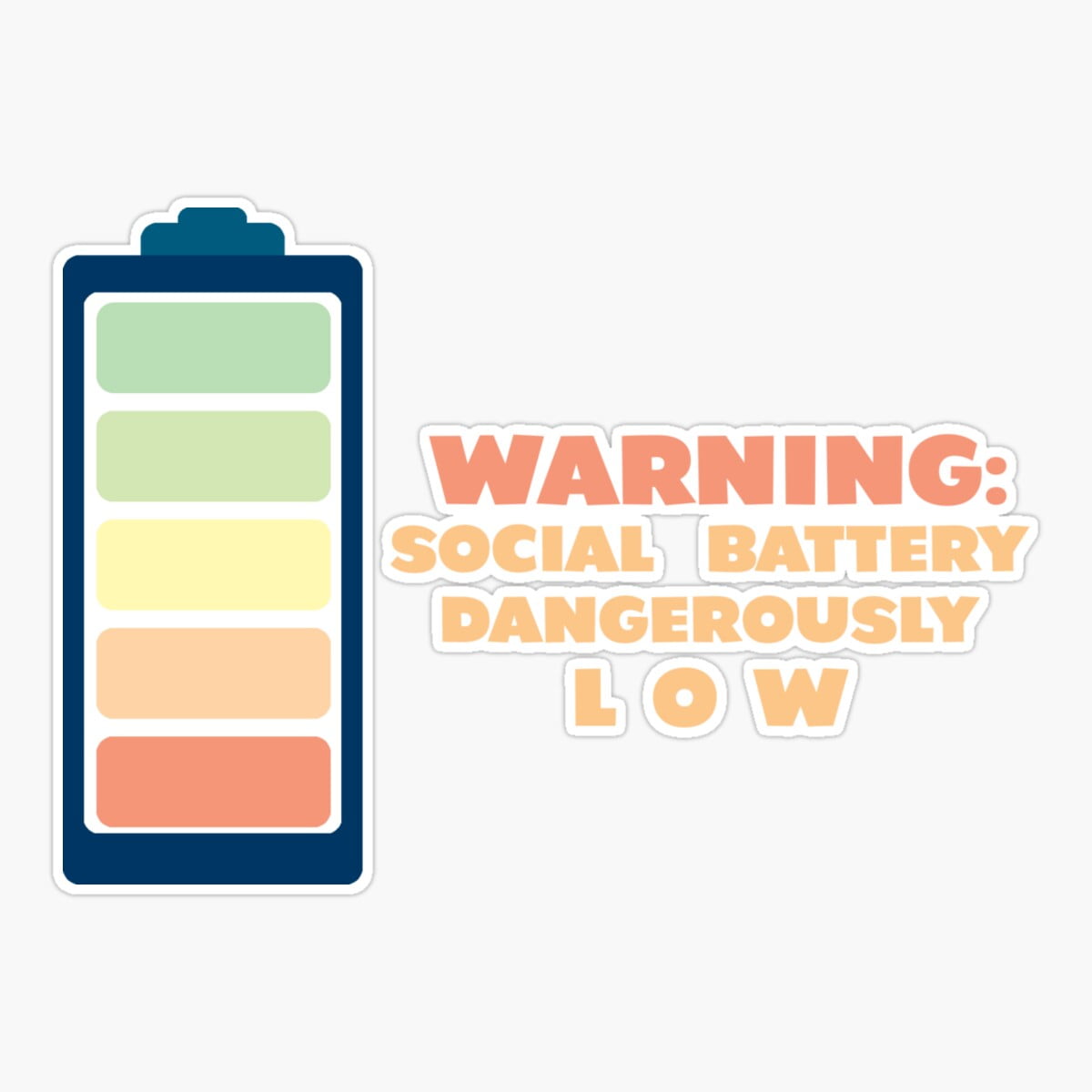 Maneki Warning! Social Battery Low Er, Phone Decal Water Bottle ...