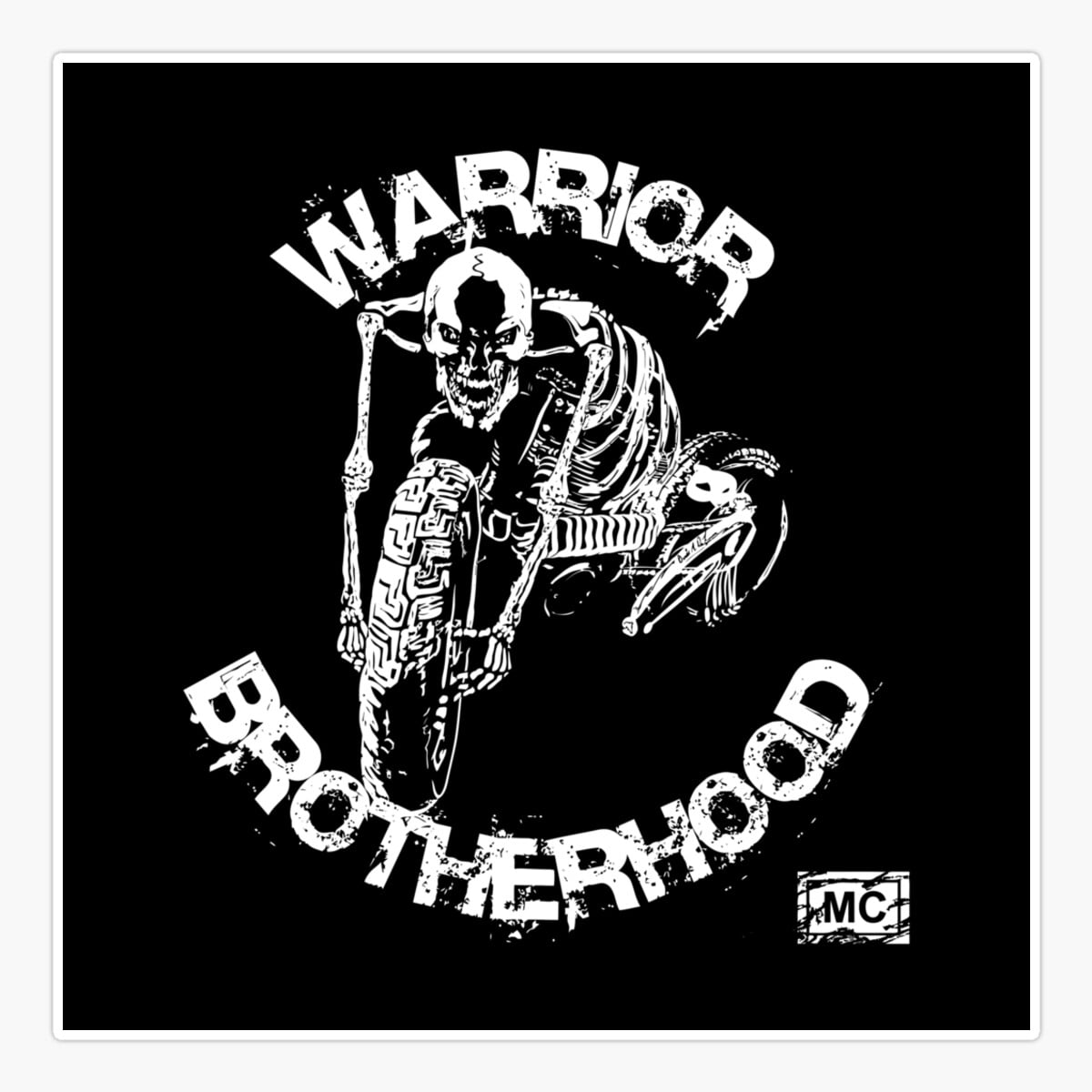Maneki Warrior Brotherhood - Skull Design Sticker, Phone Decal Water ...