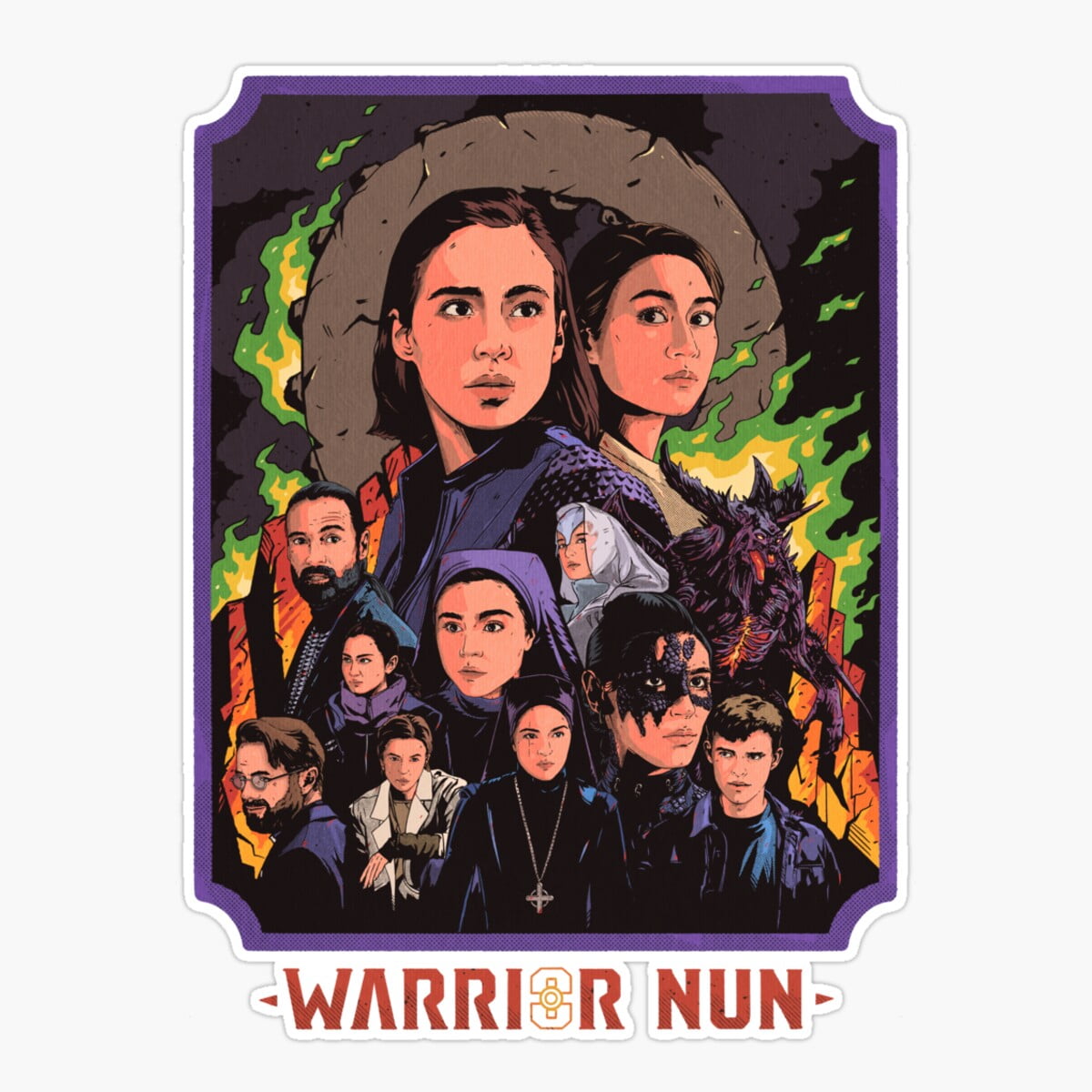 Maneki Warrior Nun S2 Sticker, Phone Decal Water Bottle Stickers Car ...