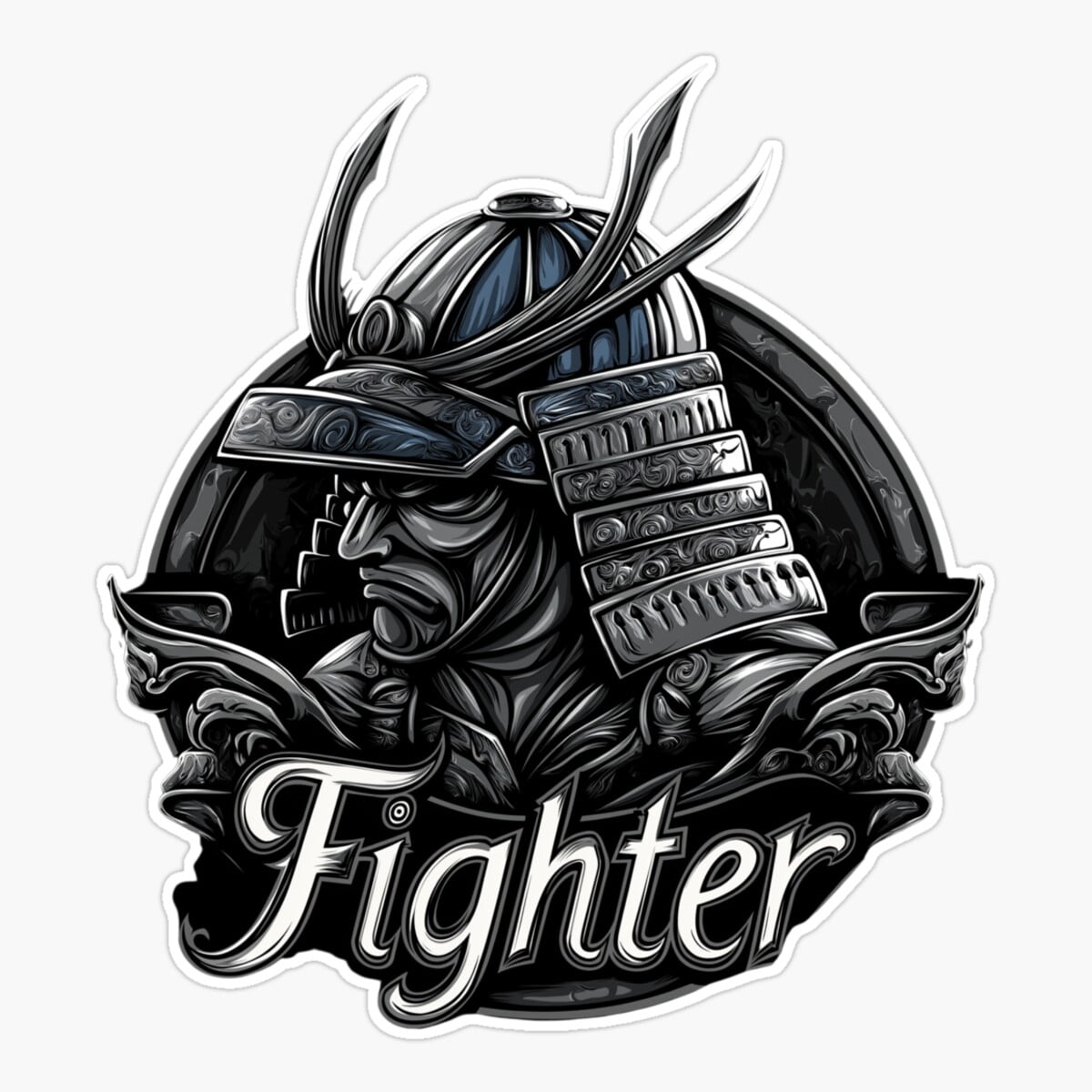 Maneki Warrior Spirit: The Resilient Samurai Sticker, Phone Decal Water ...
