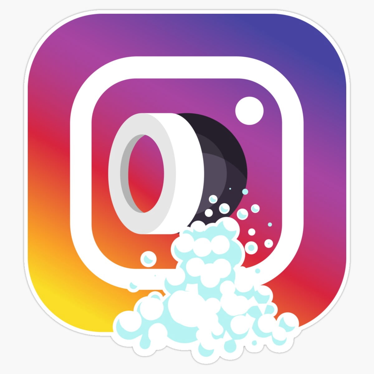 Maneki Washing Machine Instagram Logo Er, Phone Decal Water Bottle ...