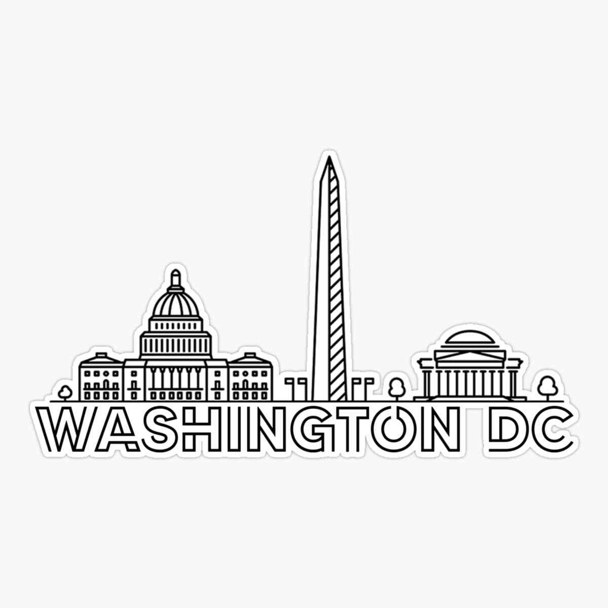 Maneki Washington Dc City Sticker, Phone Decal Water Bottle Stickers ...