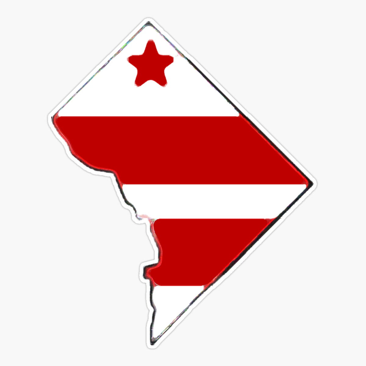 Maneki Washington, District O Columbia Map With District Lag Sticker ...