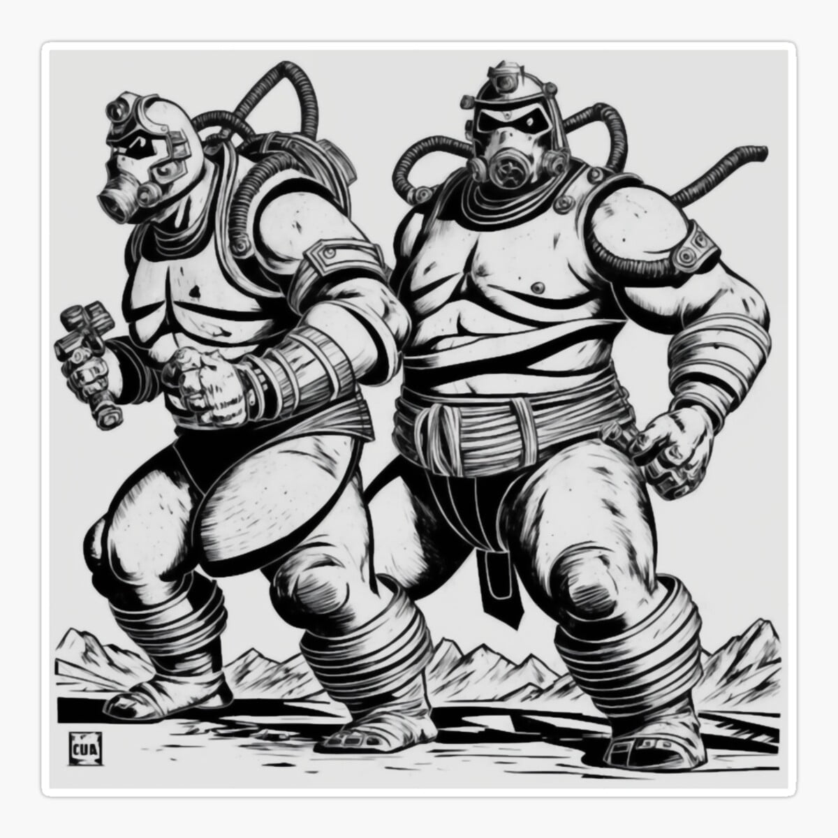 Maneki Wasteland Sumo Warrior Sticker, Phone Decal Water Bottle ...