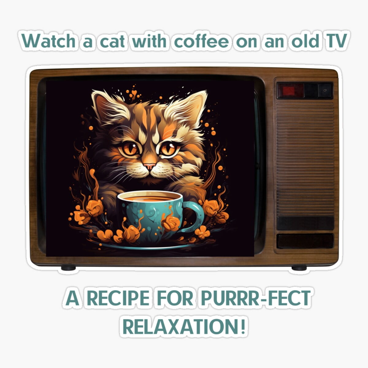 Maneki Watch A Cat With Coee On An Old Tv - A Recipe Or Purrr-Ect ...