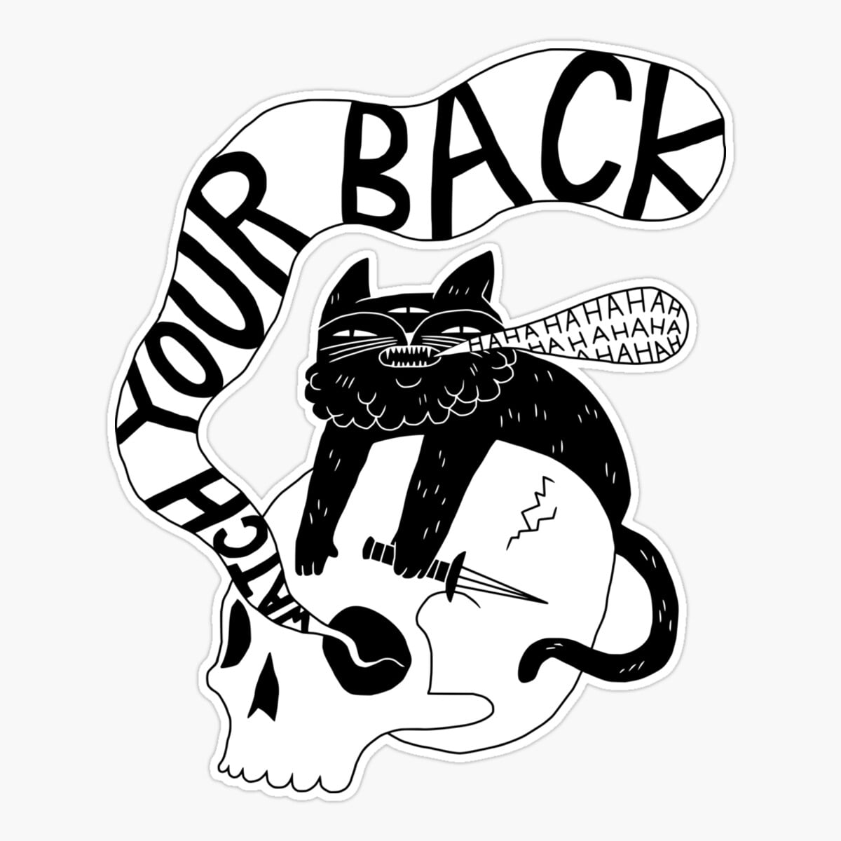 Maneki Watch Your Back Er, Phone Decal Water Bottle Stickers Car Decals ...