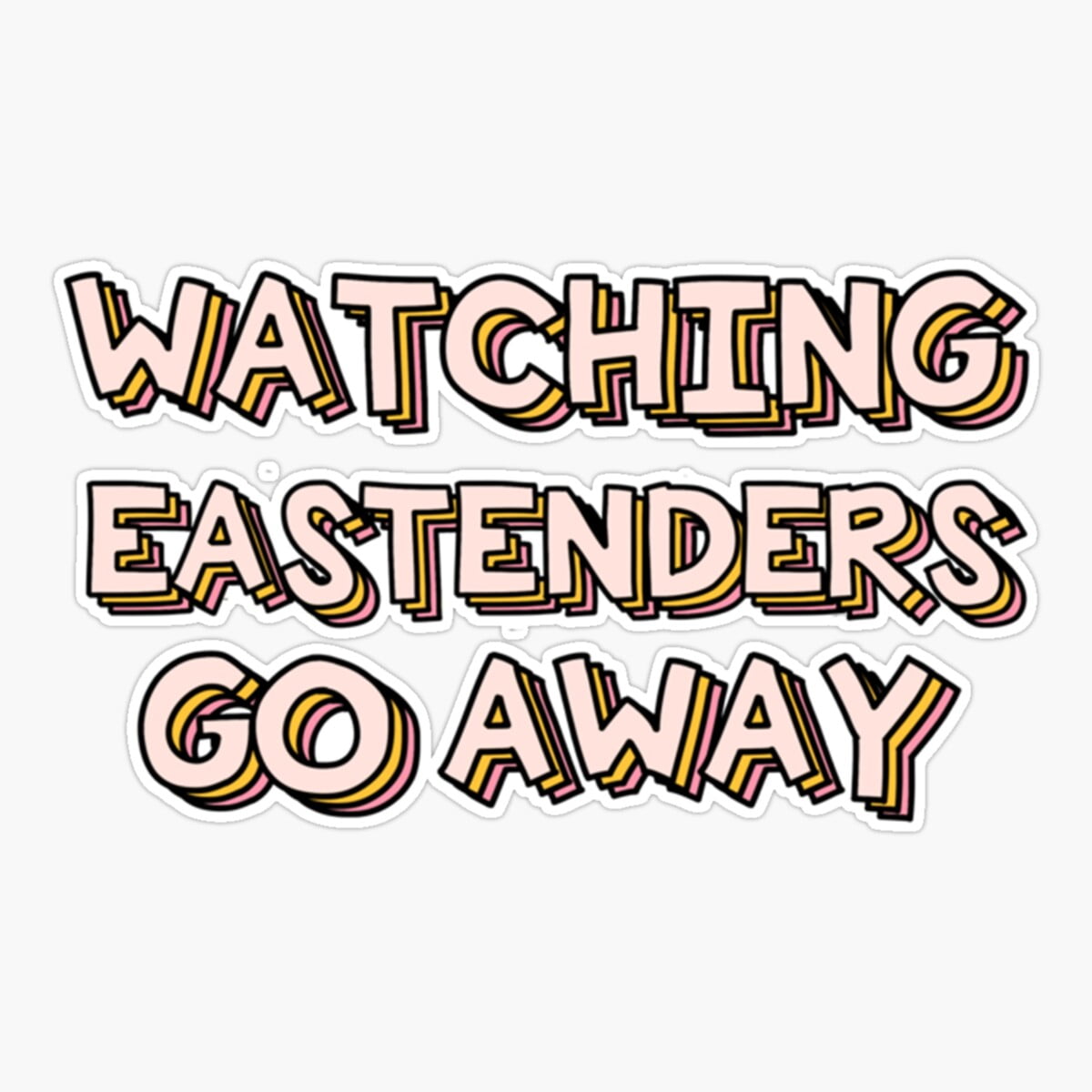 Maneki Watching Eastenders Go Away Sticker, Phone Decal Water Bottle ...