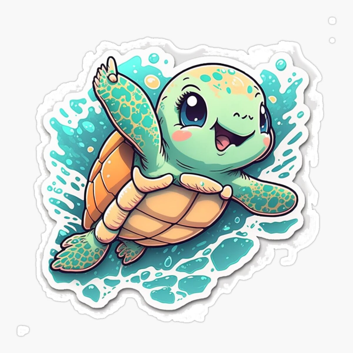 Maneki Water Turtle Sticker, Phone Decal Water Bottle Stickers Car ...