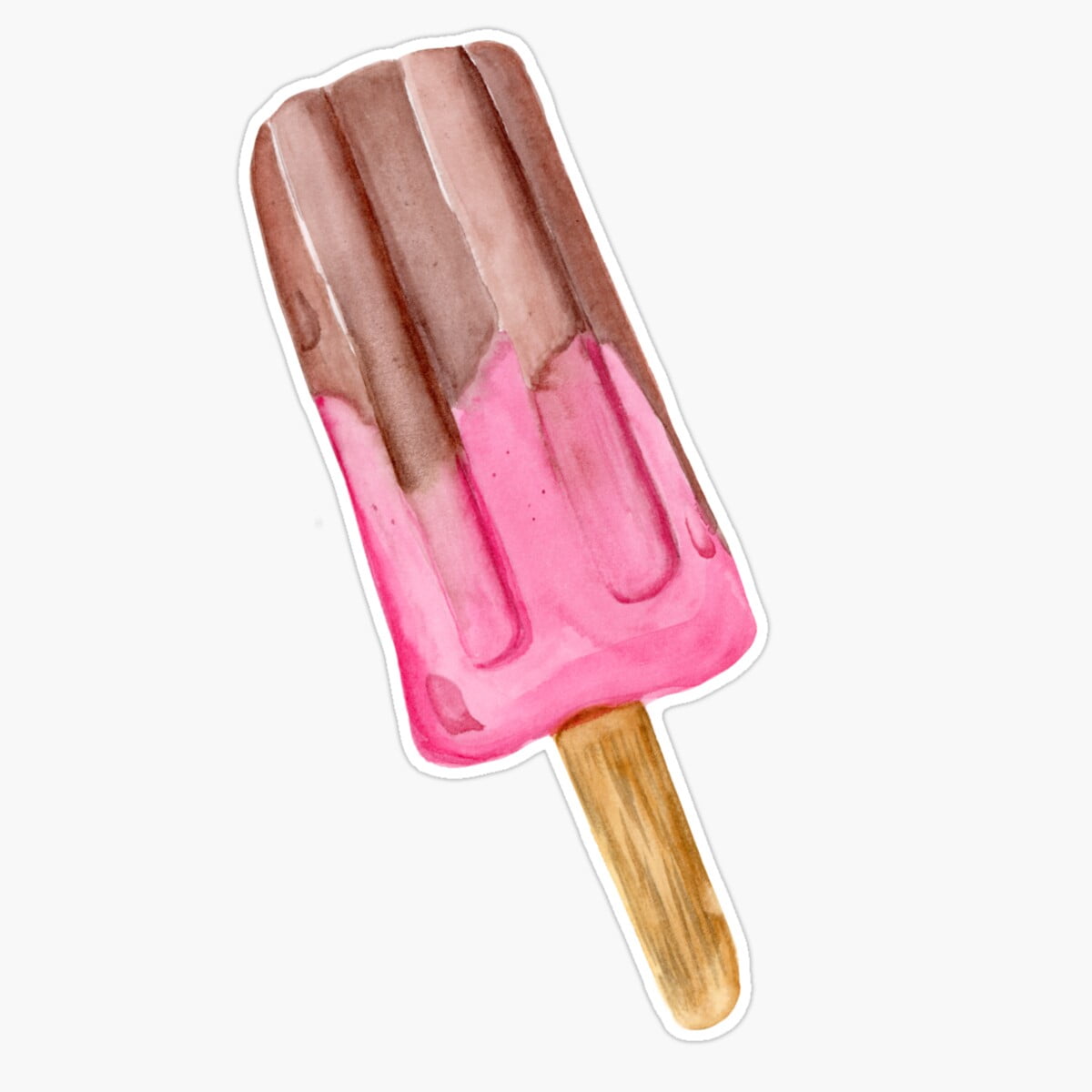 Maneki Watercolor Chocolate Strawberry Popsicle Er, Phone Decal Water ...