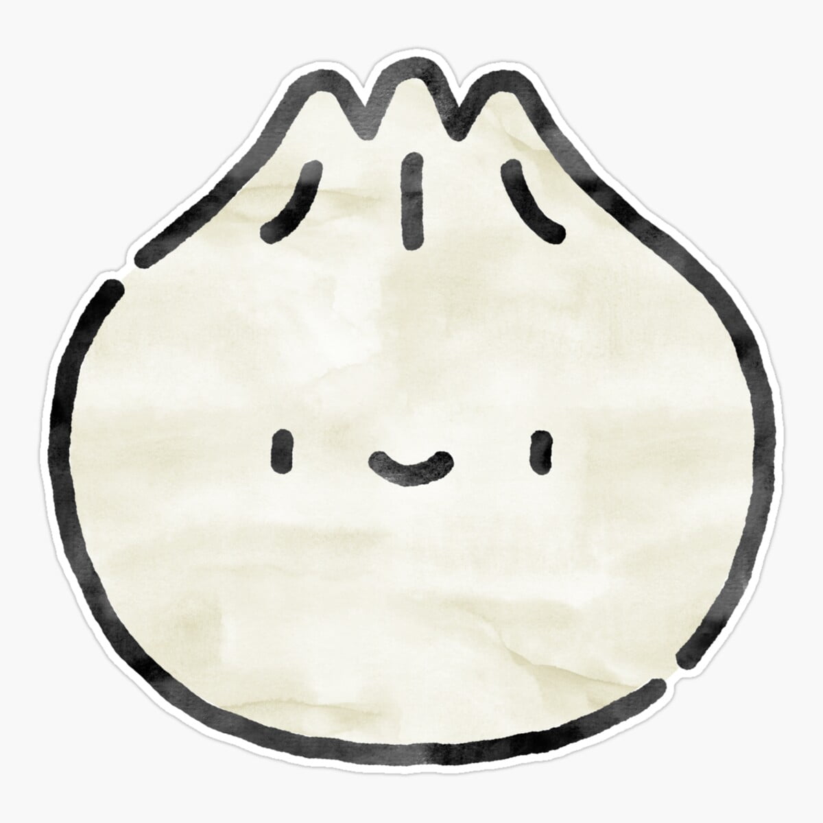 Maneki Watercolor Dumpling Chinese Ood Cute Sticker, Phone Decal Water ...