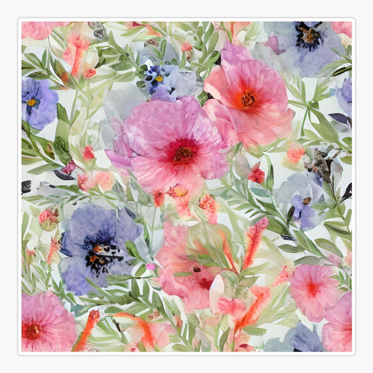 Maneki Watercolor Floral Pattern, Flower Pattern Design, Botanical ...