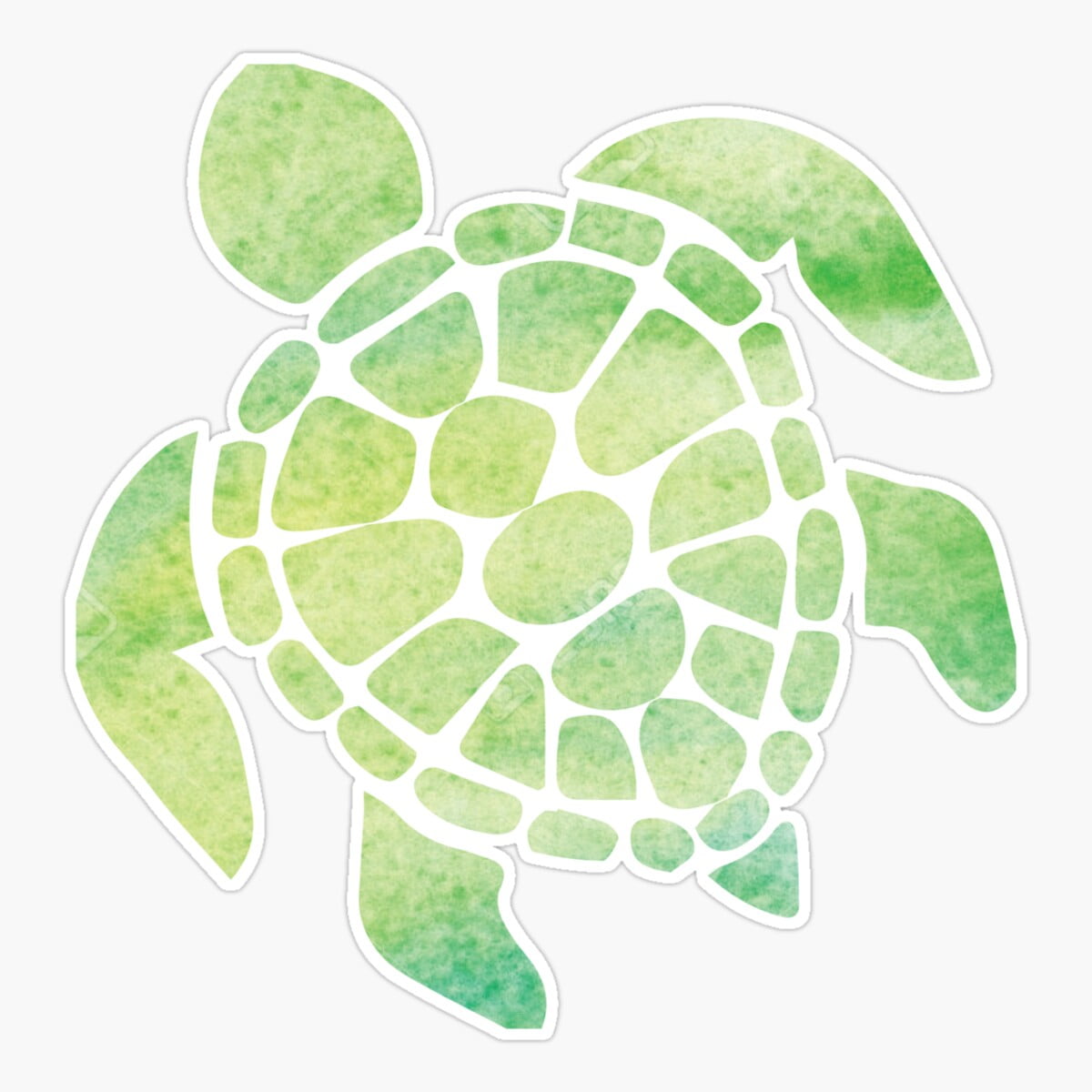 Maneki Watercolor Sea Turtle Sticker, Phone Decal Water Bottle Stickers ...