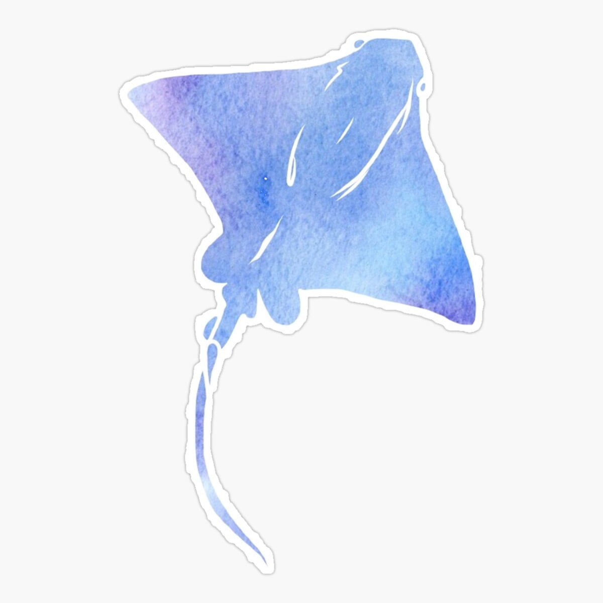 Maneki Watercolor Stingray Sticker, Phone Decal Water Bottle Stickers ...