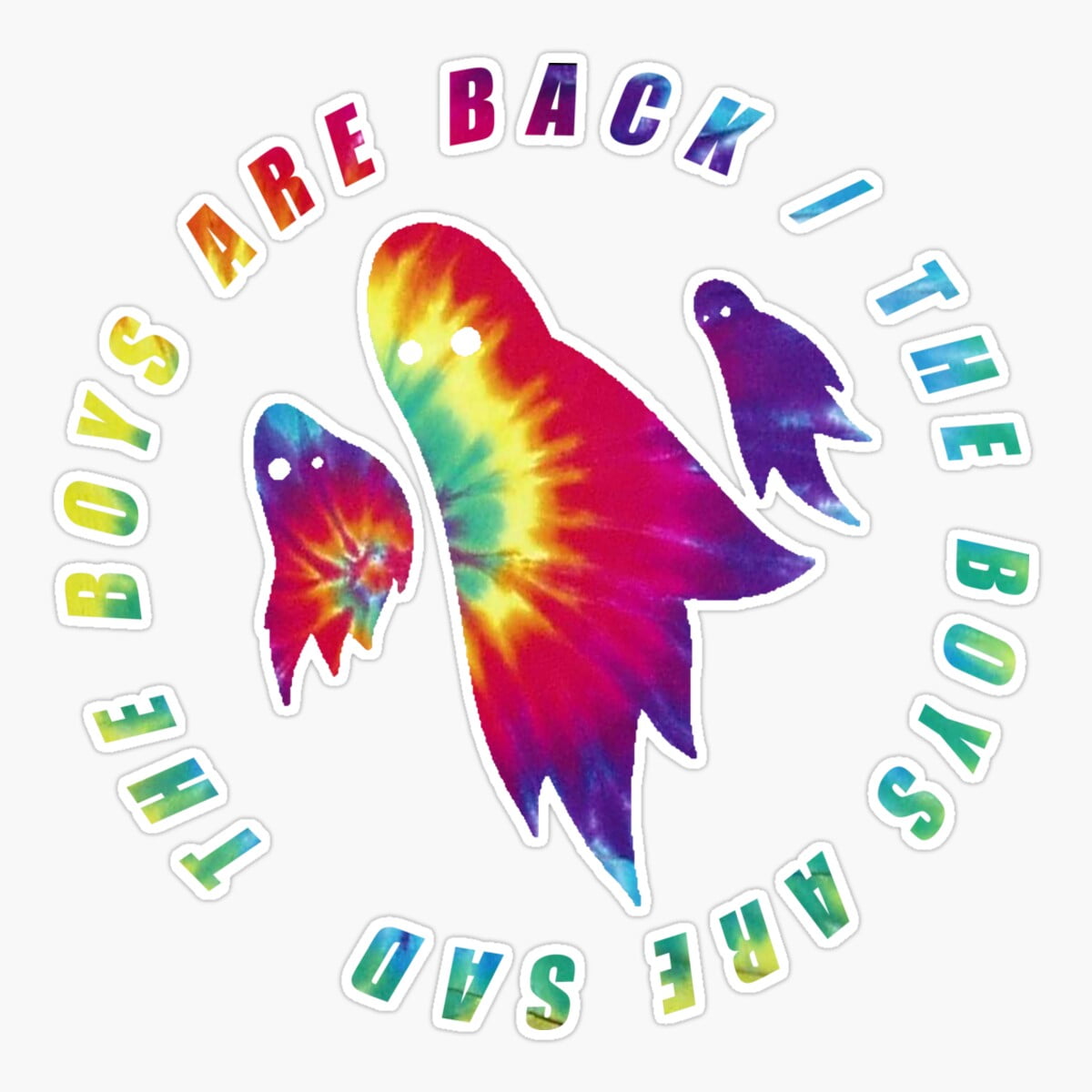 Maneki Waterparks | Ghosts (Tie-Dye) Sticker, Phone Decal Water Bottle ...