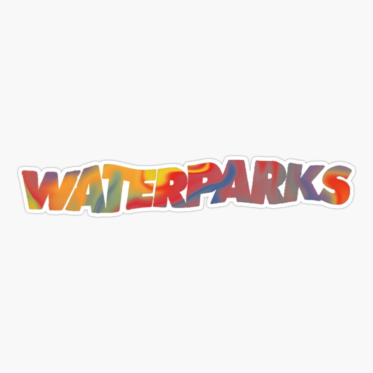 Maneki Waterparks Tie Dye Red/Yellow/Blue Logo Sticker, Phone Decal ...