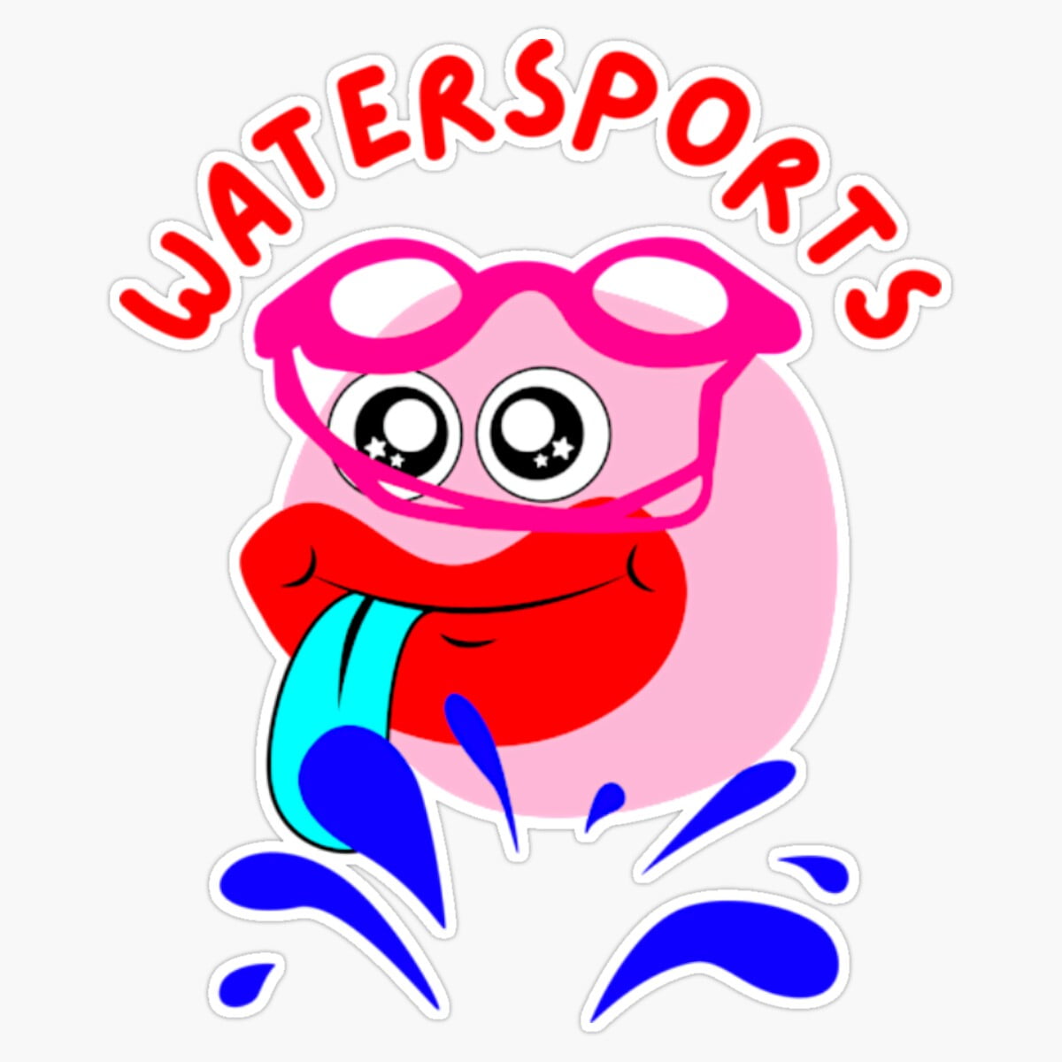 Maneki Watersport Head With Pink Swimming Goggles And Blue Squirt Er ...