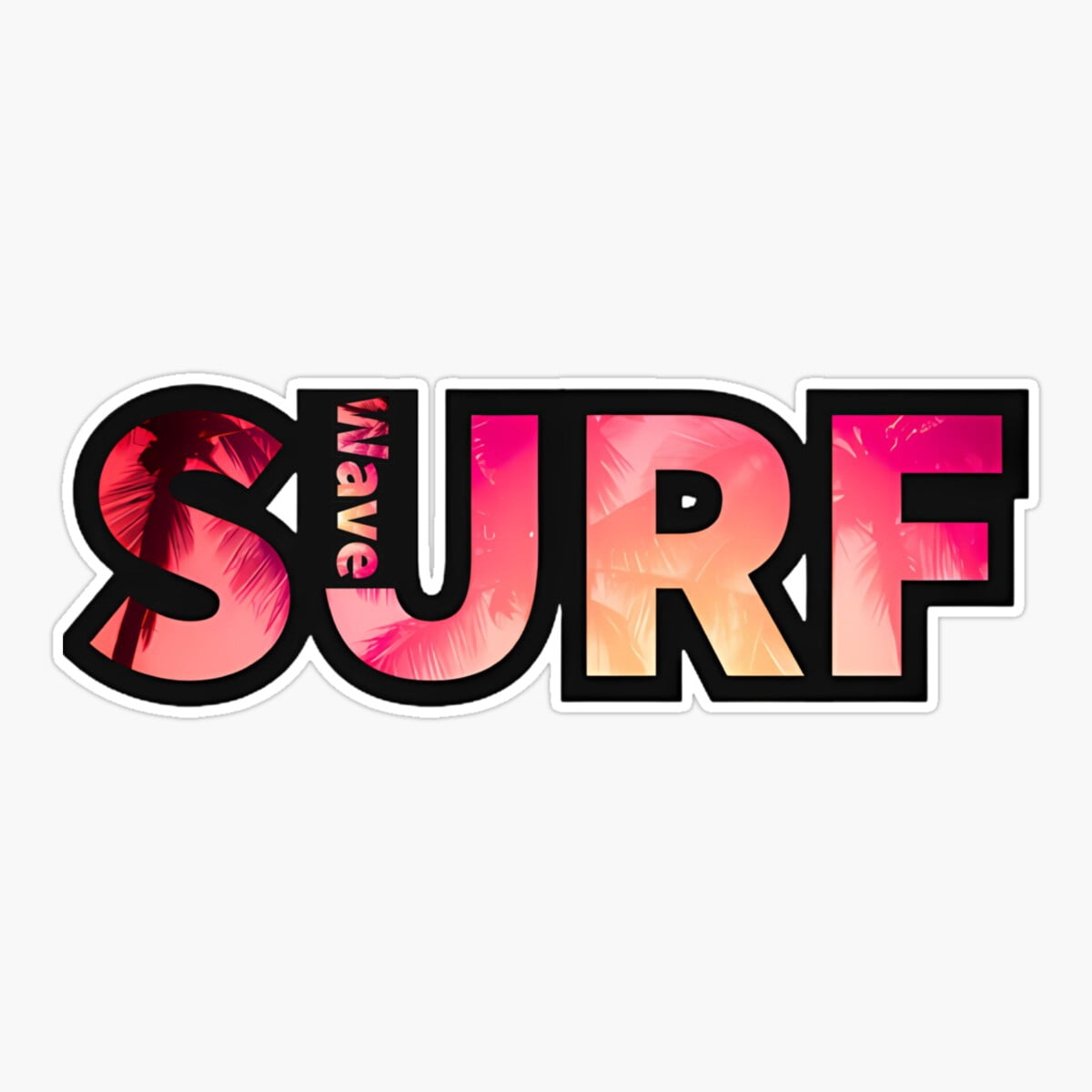 Maneki Wave Surf Sticker, Phone Decal Water Bottle Stickers Car Decals ...